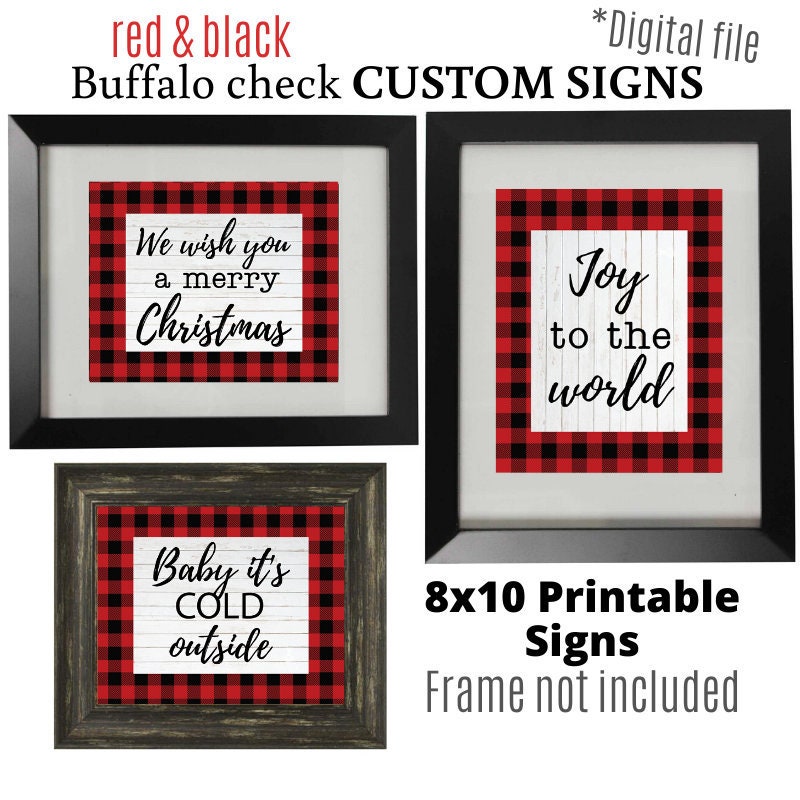 Custom Buffalo Check Sign 8 X 10, Red and Black Christmas Decor ...