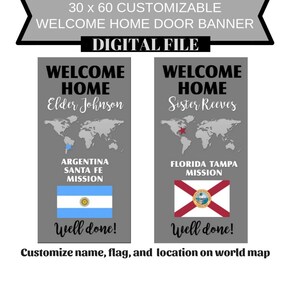 Welcome Home Door Banner, Well Done Return Missionary Sign, Digital - Etsy