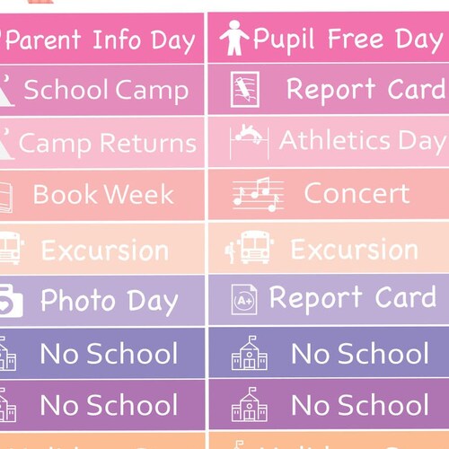 48 X Ultimate School Header Events Exam Excursion Book | Etsy