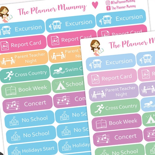 30 X School Holiday Reminder Stickers Planner Diary Calendar - Etsy
