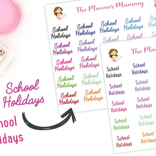 30 X School Holiday Reminder Stickers Planner Diary Calendar - Etsy