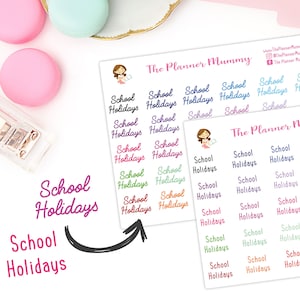 30 X School Holiday Reminder Stickers Planner Diary Calendar | Etsy