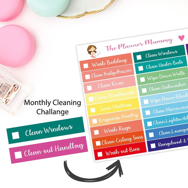 Cleaning Planner Stickers - Etsy