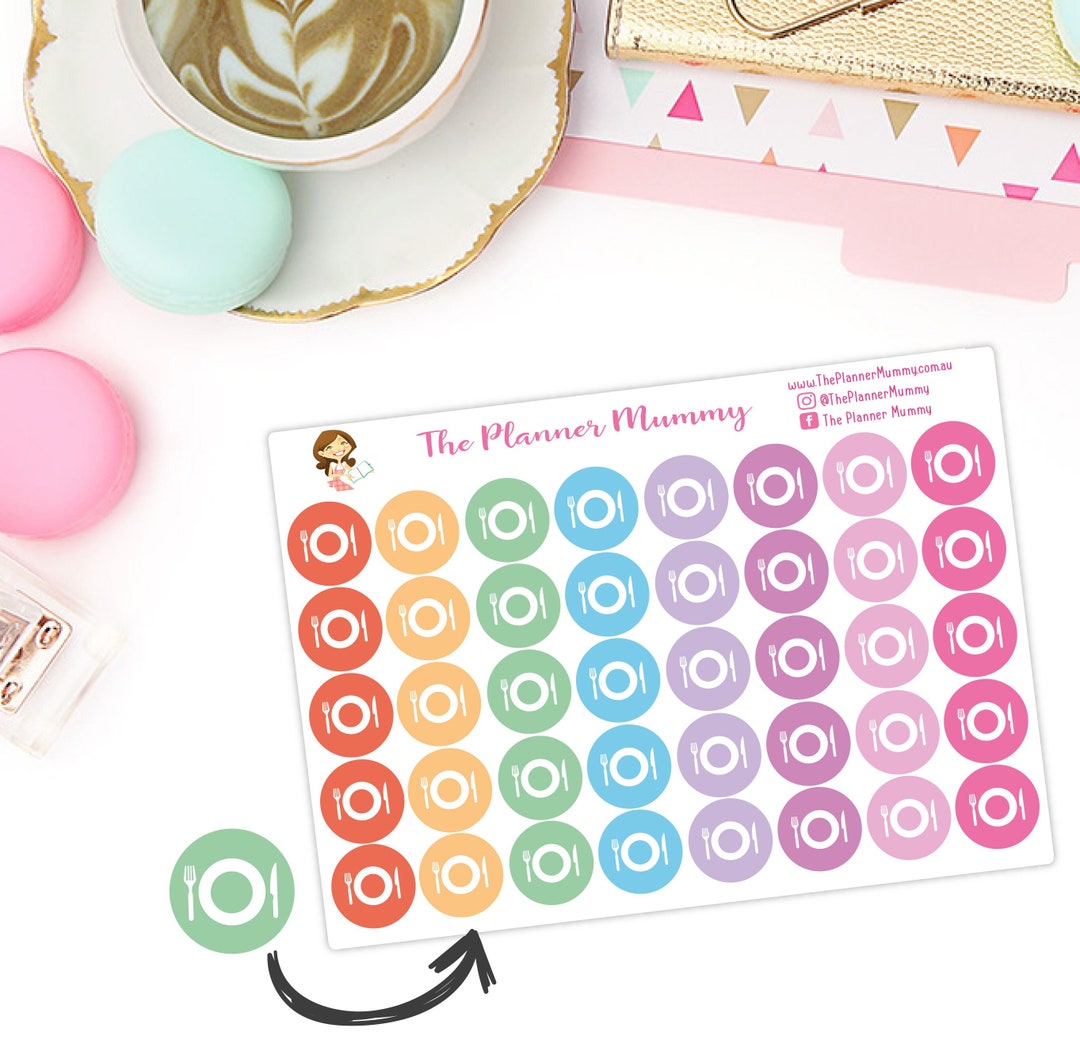 40 X Dinner Meal Planner Food Reminder Planner Stickers Organiser Diary ...