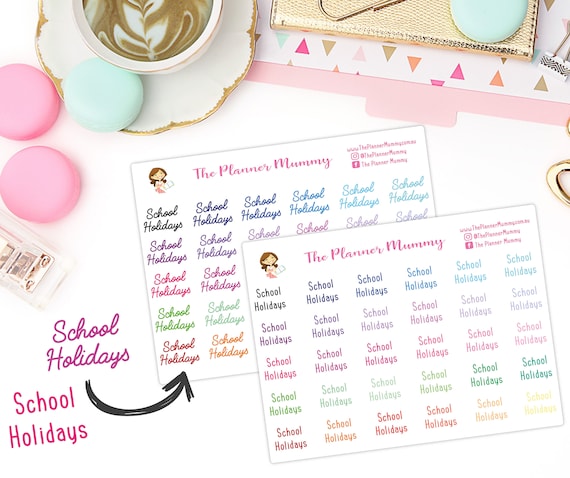 30 X School Holiday Reminder Stickers Planner Diary Calendar | Etsy