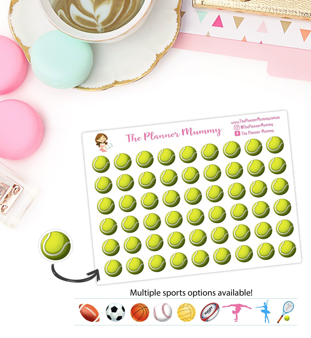 Tennis Ball Match Reminder Sport Game Icon Reminder Planner Diary ...