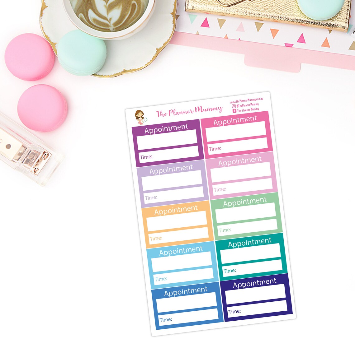 10 X Appointment Work School Reminder Stickers Planner Diary Calendar ...