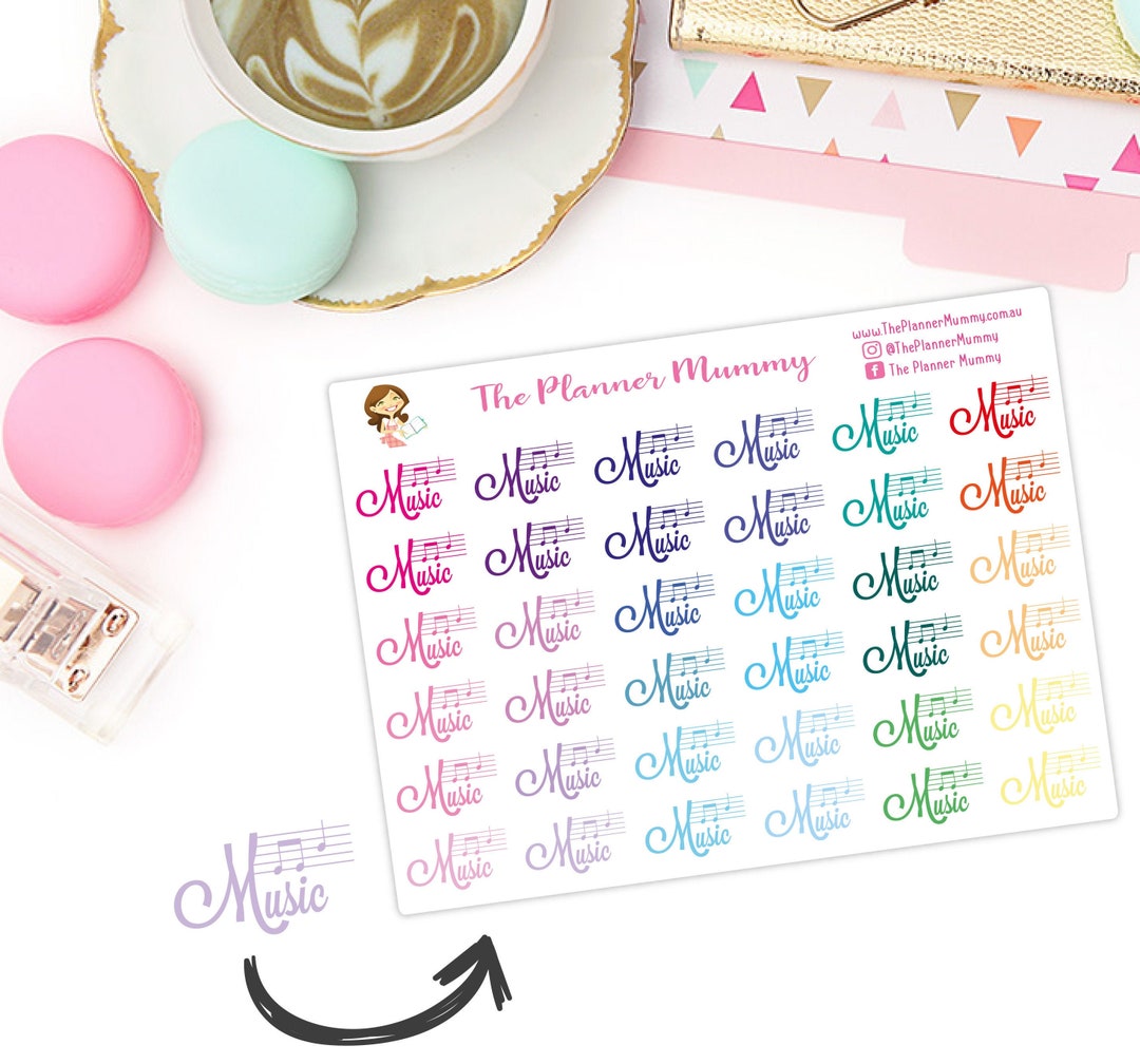 Music Lesson Concert Reminder Stickers Planner Diary Calendar Class ...