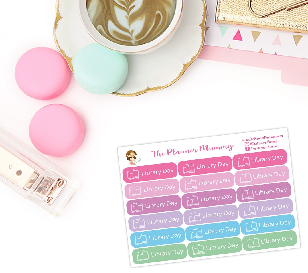 18 X Library Day School Stickers Australian Planner Organiser Sticker ...