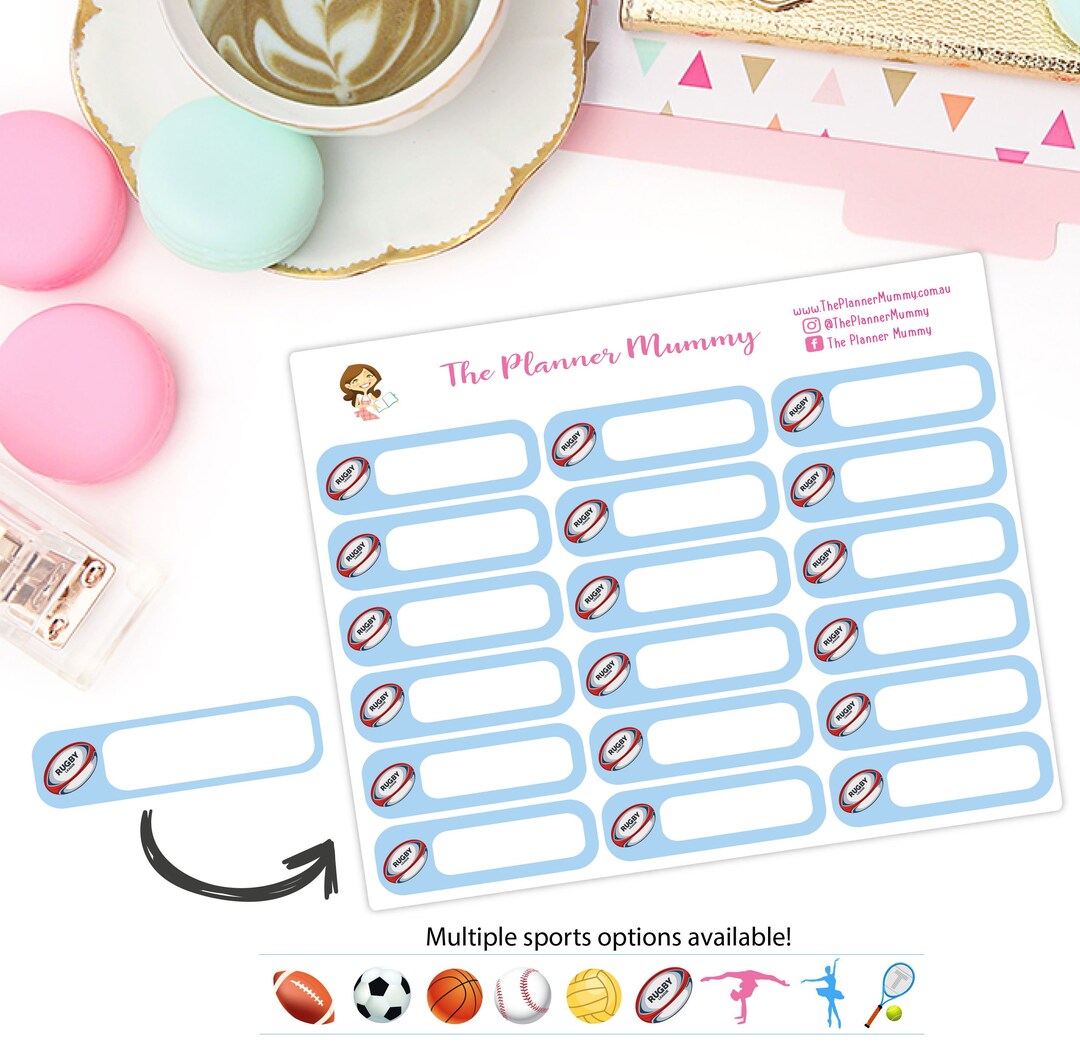 Rugby League Football Game Tips Footy Reminder Planner Diary Stickers ...