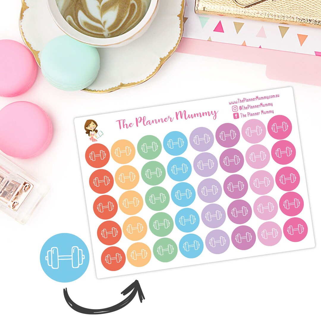 Weights Training Weight Lifting Gym Exercise Box Icon Reminder Planner ...