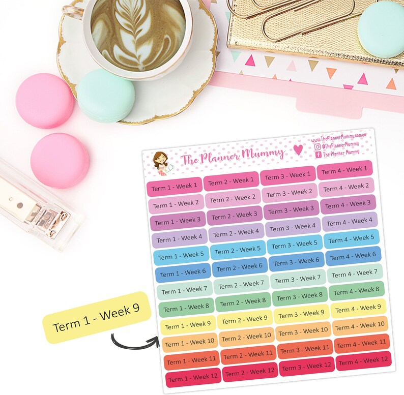 Australian School Term Planner Stickers: Pastel or Black & White - Etsy