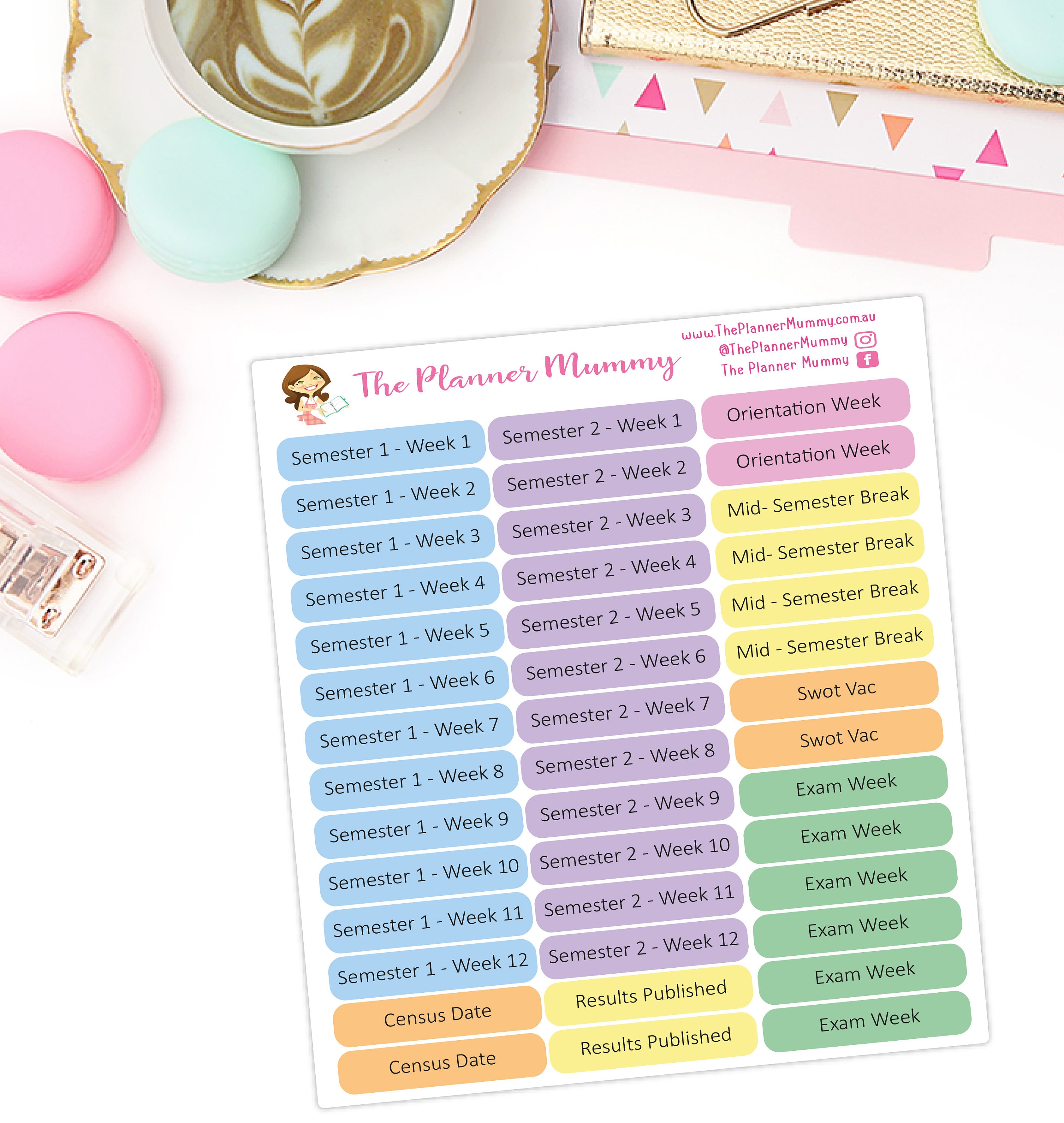 42 X University Semester & Event Exam Holiday Stickers Australian ...