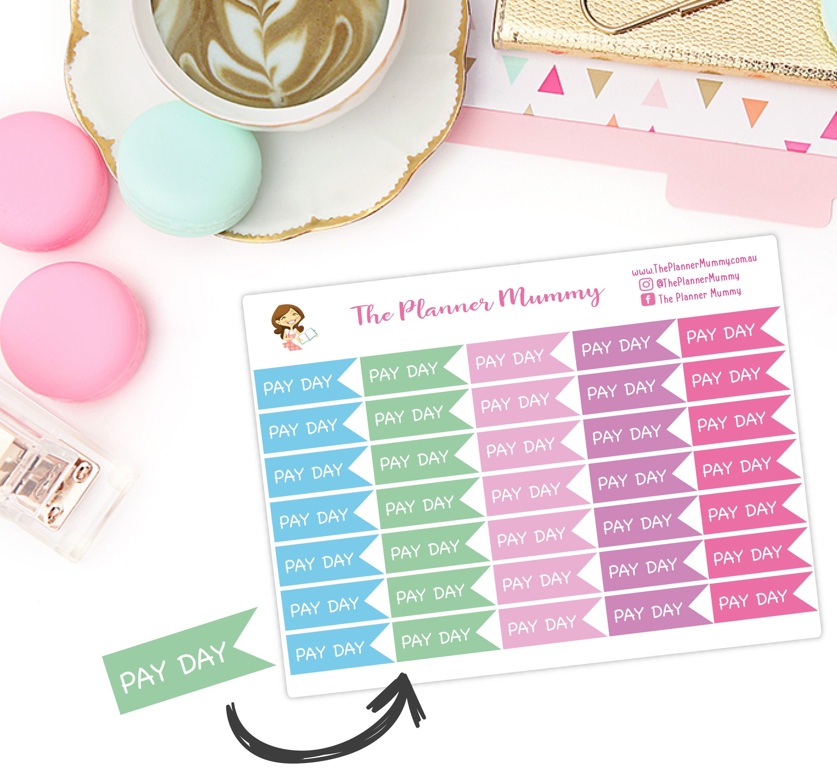 Pay Day Payday Reminder Planner Diary Stickers - Money Finance Kikki K ...