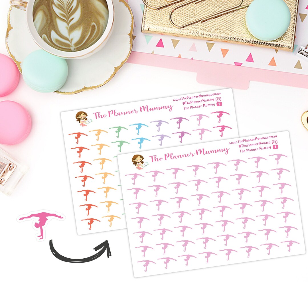 Gymnastics Lesson Icon Reminder Planner Stickers Gym Dance Organiser ...