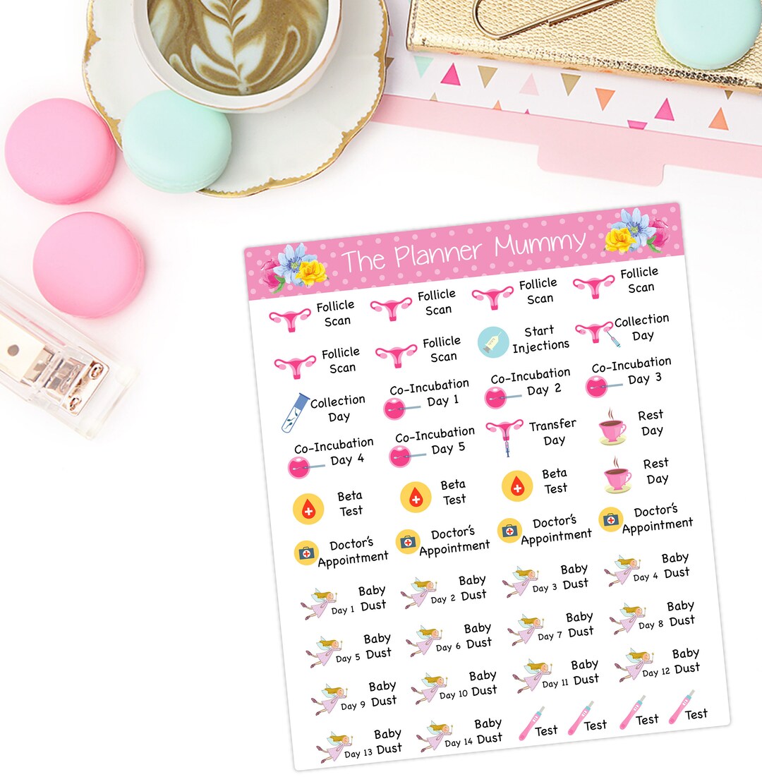 IVF Reminder Planner Stickers Doctor Appointments Fertility Treatment ...