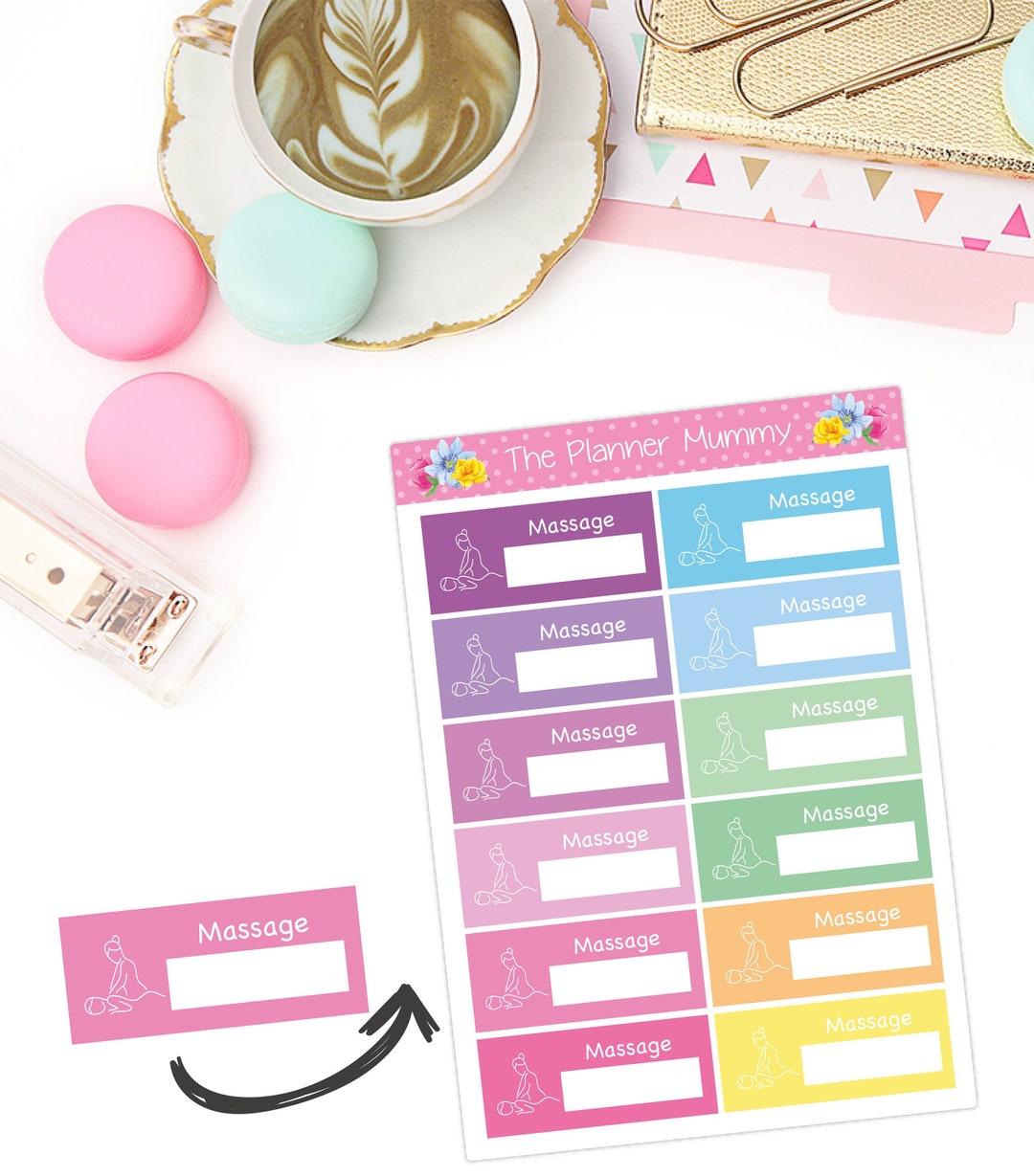 12 X Massage Appointment Patient Reminder Planner Stickers Kikkik ...