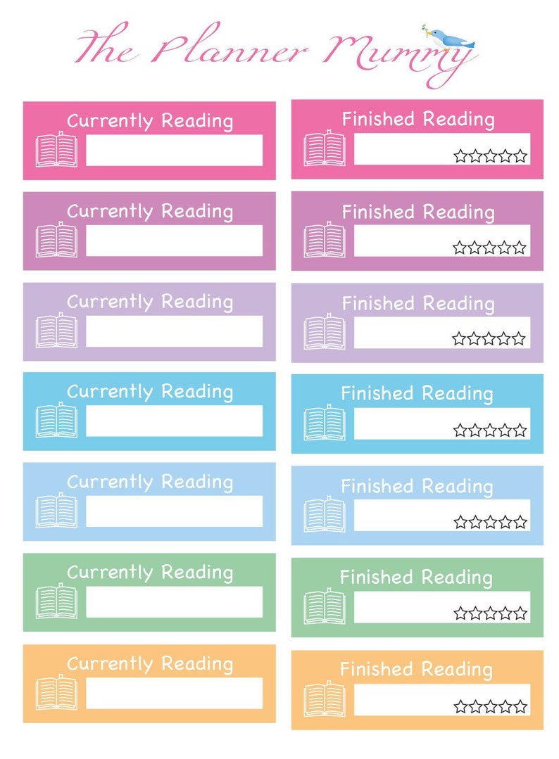 Currently Reading Finished Reading Review Book Reminder | Etsy