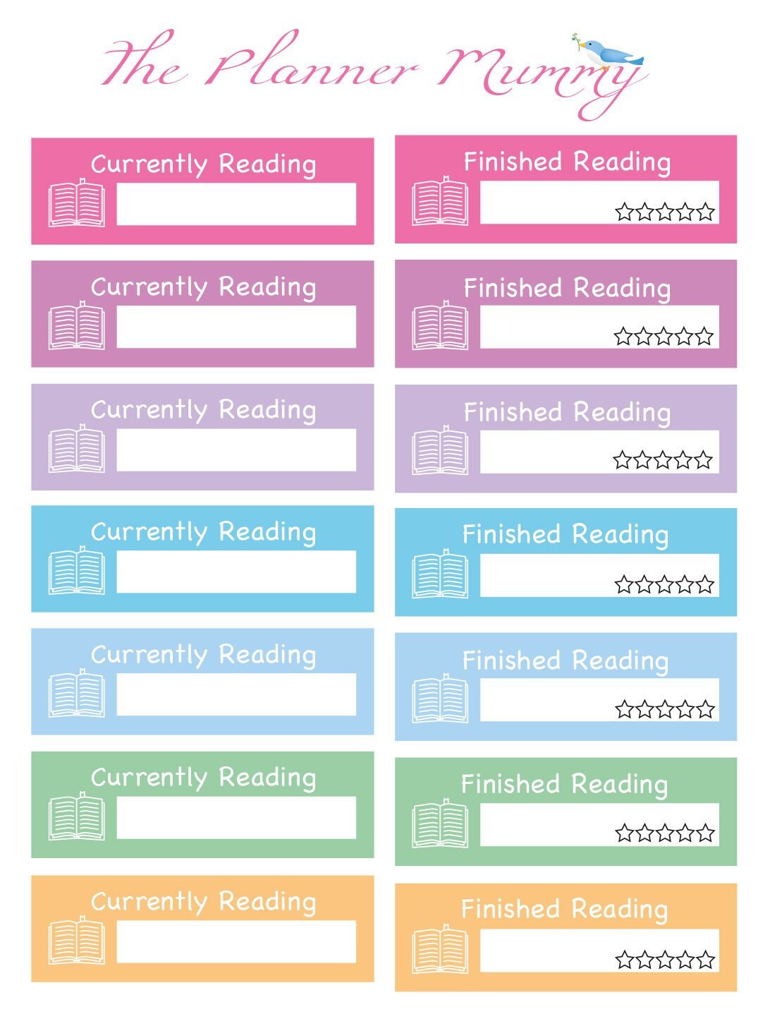 Currently Reading Finished Reading Review Book Reminder | Etsy