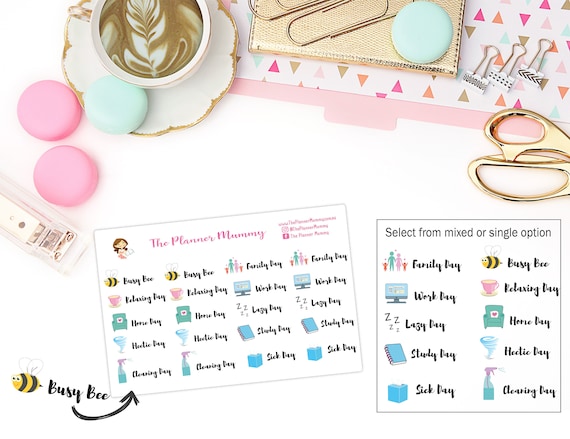 20 X Busy Lazy Hectic Work Study Home Day Reminder Stickers | Etsy ...