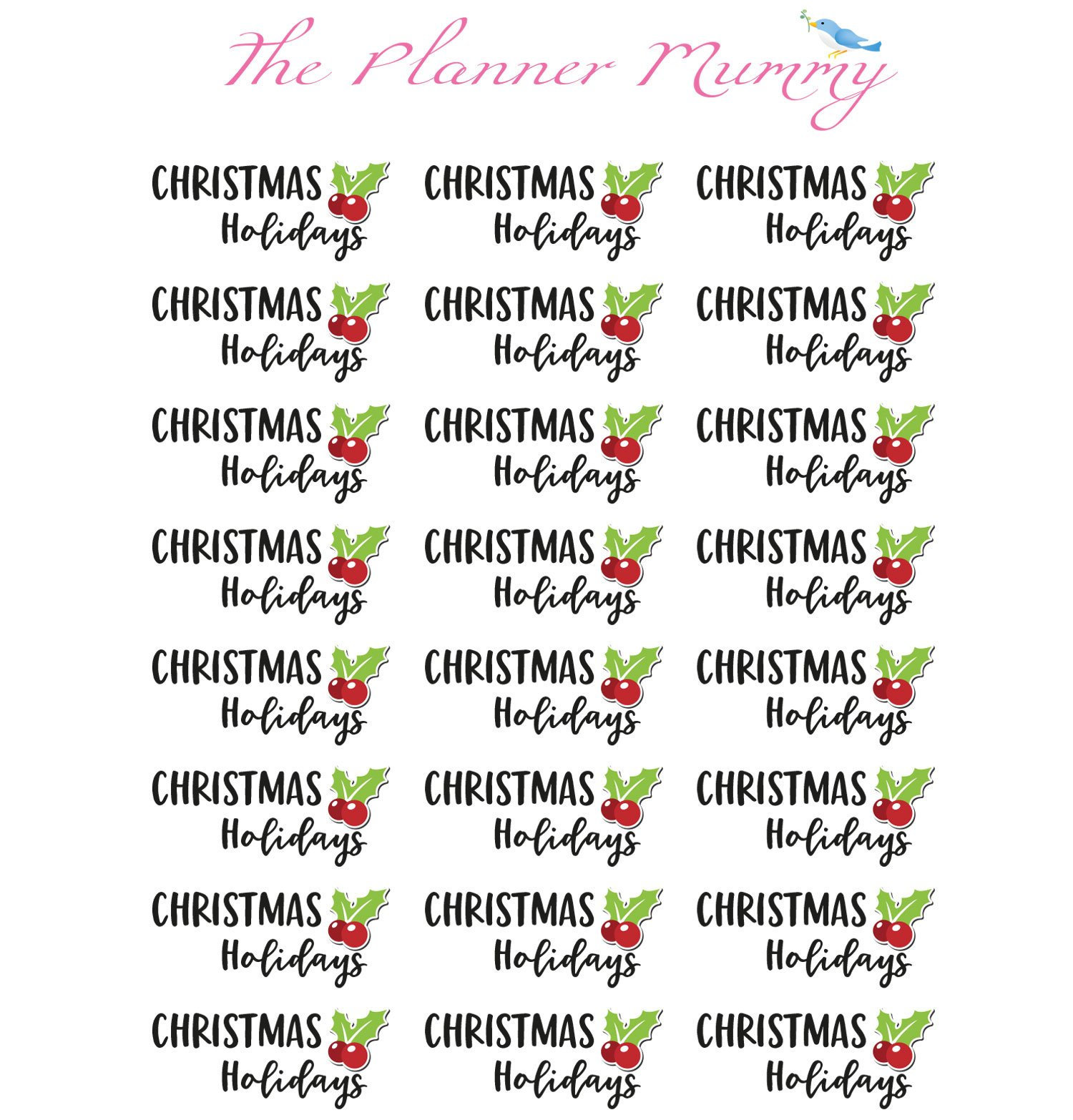 24 x Christmas Holiday Reminder Stickers Planner Diary | Etsy