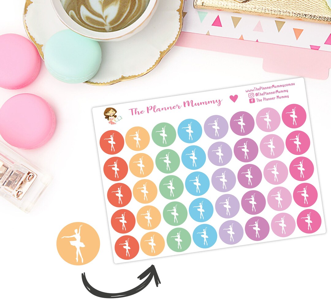 Ballet Lesson Reminder Planner Stickers Gym Dance Organiser Diary Icon ...