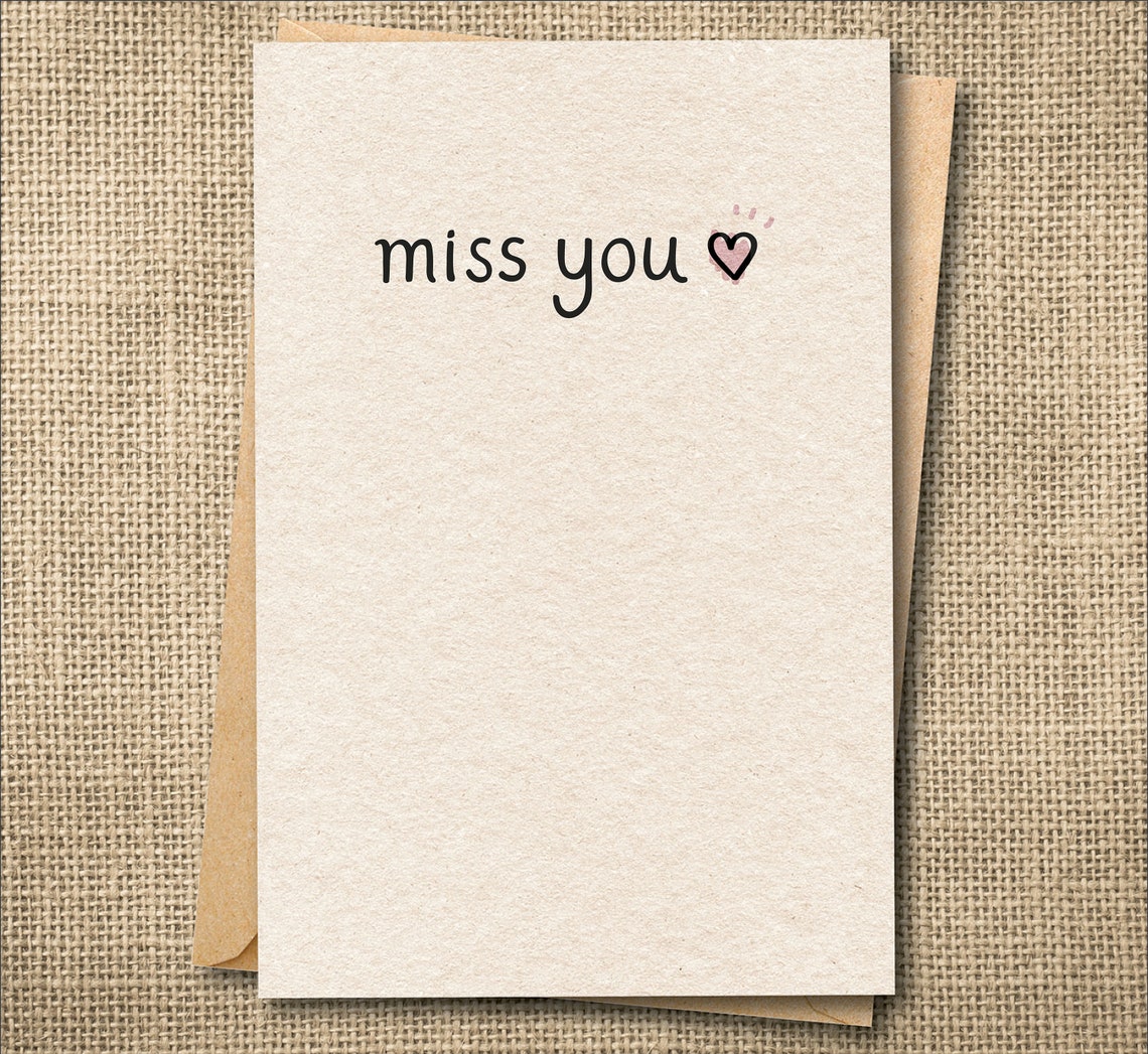 Cute Miss You Card, Sweet Miss You Card, Miss You Gift, Gift for Long ...