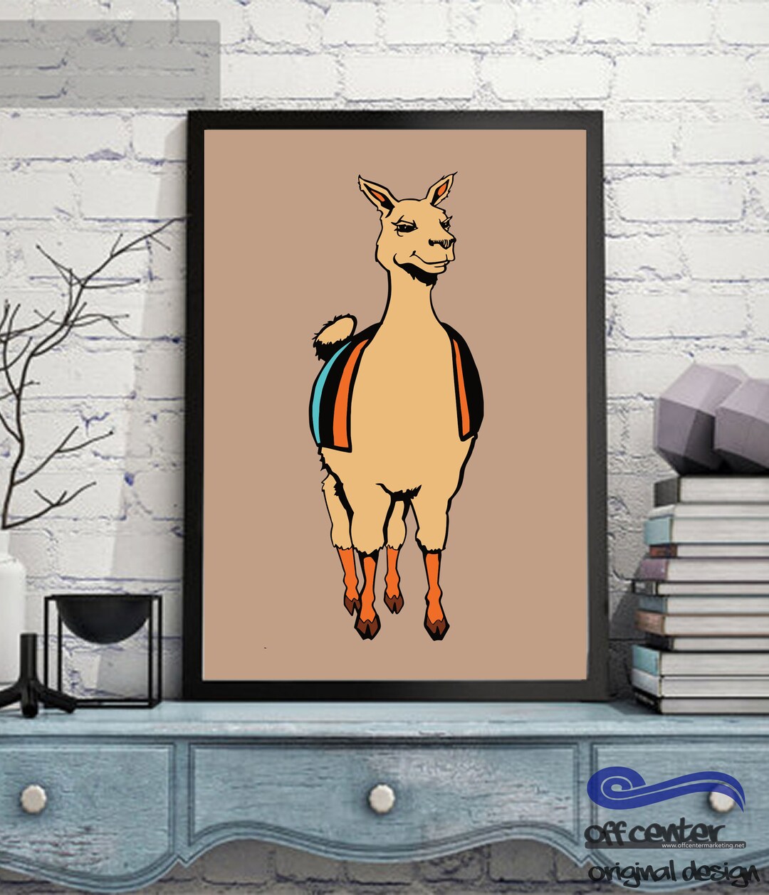 Llama Print, Llama Wall Art, Llama 8x10 Print, Illustrated Wall Art, No ...