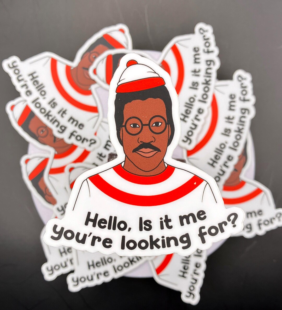Lionel Richie 'where's Waldo' Funny Vinyl Sticker - Waterproof Laptop ...