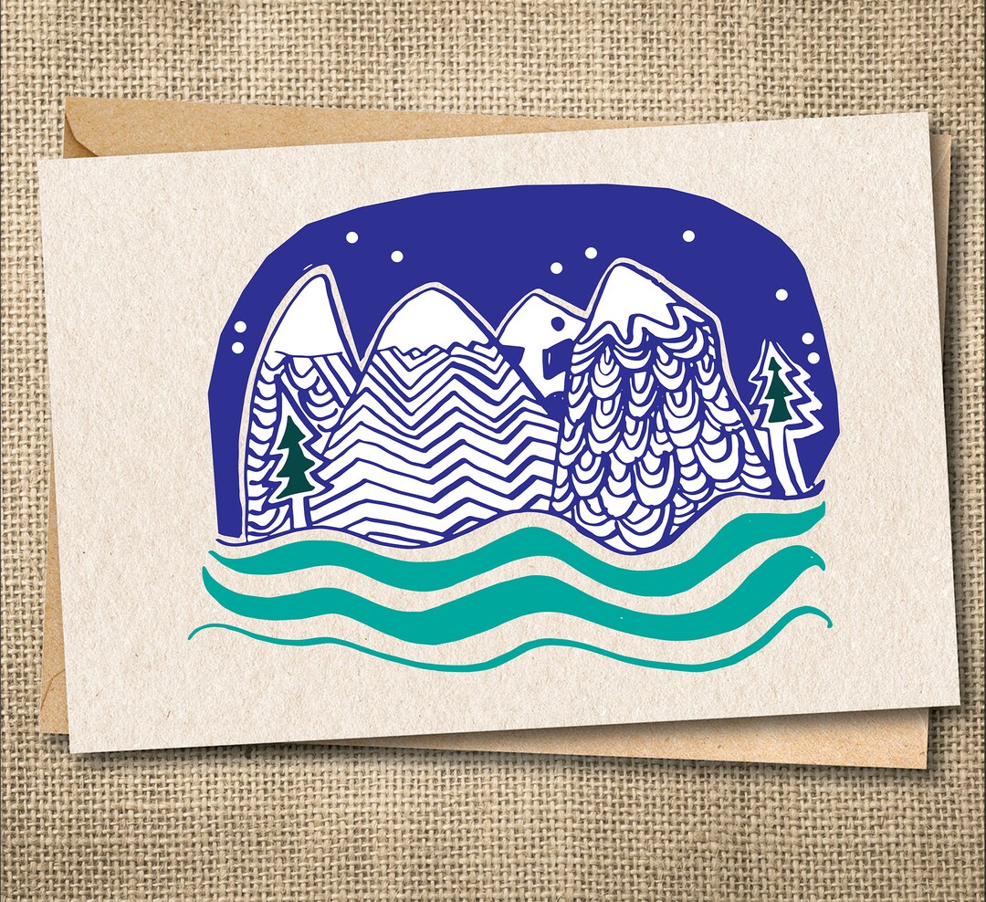 Mountain Card, Nature Lover Card, Mountain Climber Card, Nature Card ...