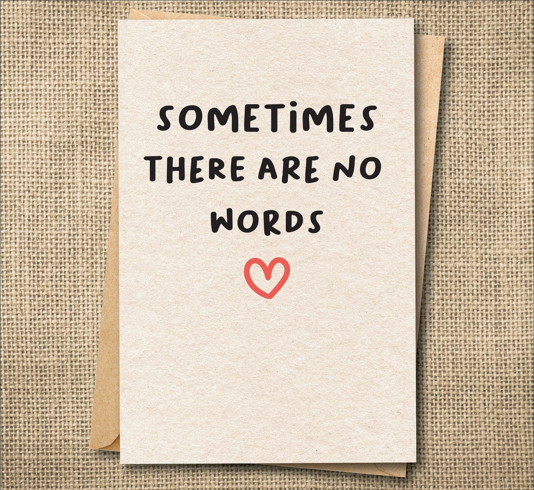 Condolence Card, Bereavement Card, Sympathy Card, No Words Card ...