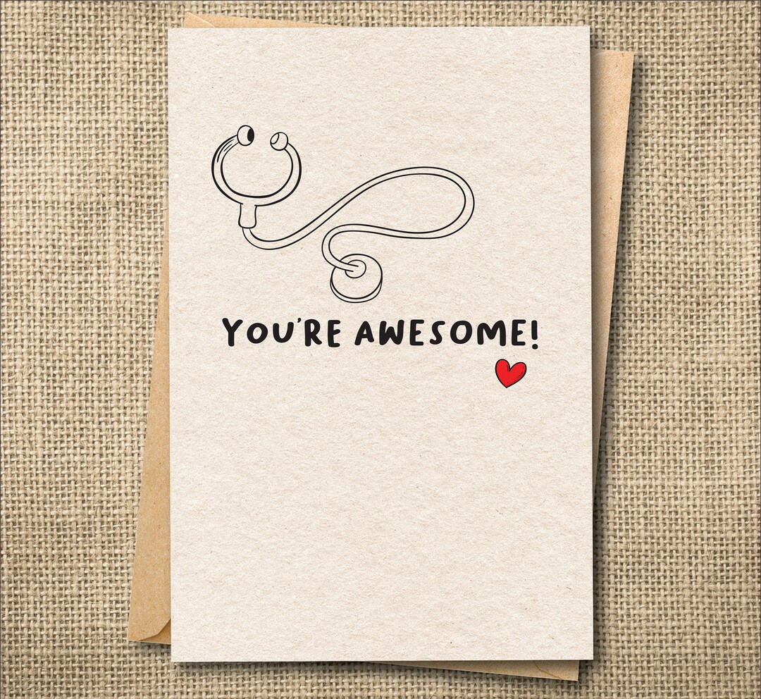 Doctor Appreciation Card: Stethoscope, NHS Thank You - Etsy