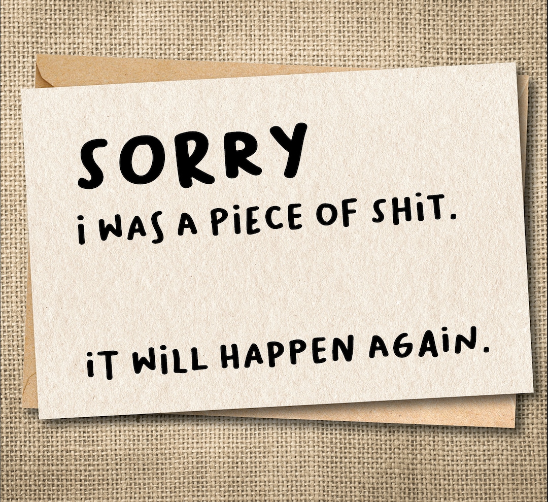 Apology Card, Funny Greeting Card, Sorry Card, Apology Gift, I'm Sorry ...