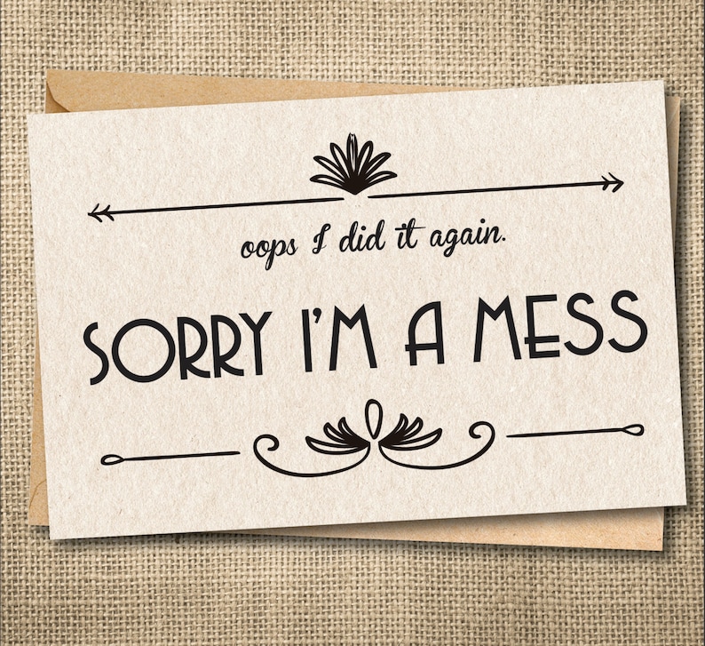 I'm Sorry Card Apology Card I Messed up Card Custom - Etsy
