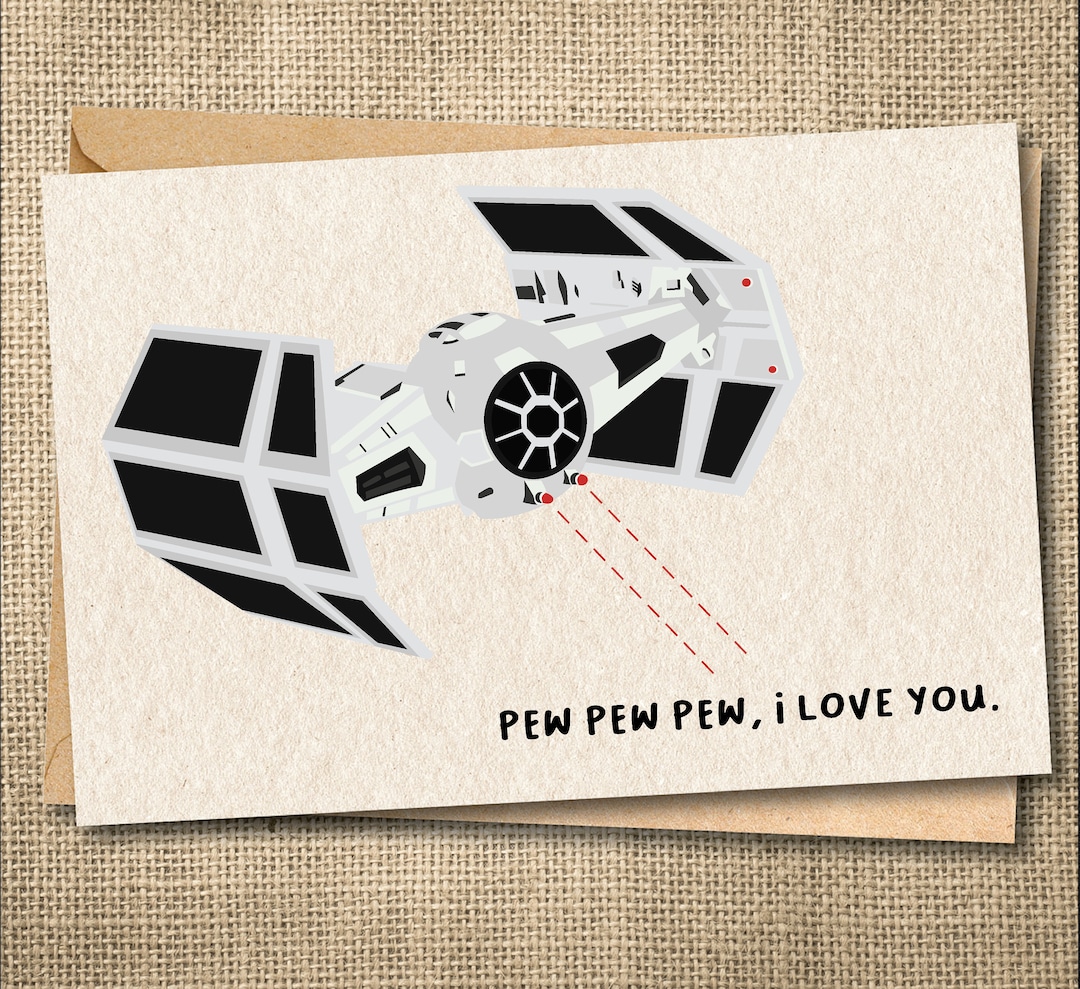 Star Wars Anniversary Card, Cute Pew Pew Valentine, Husband, Wife - Etsy