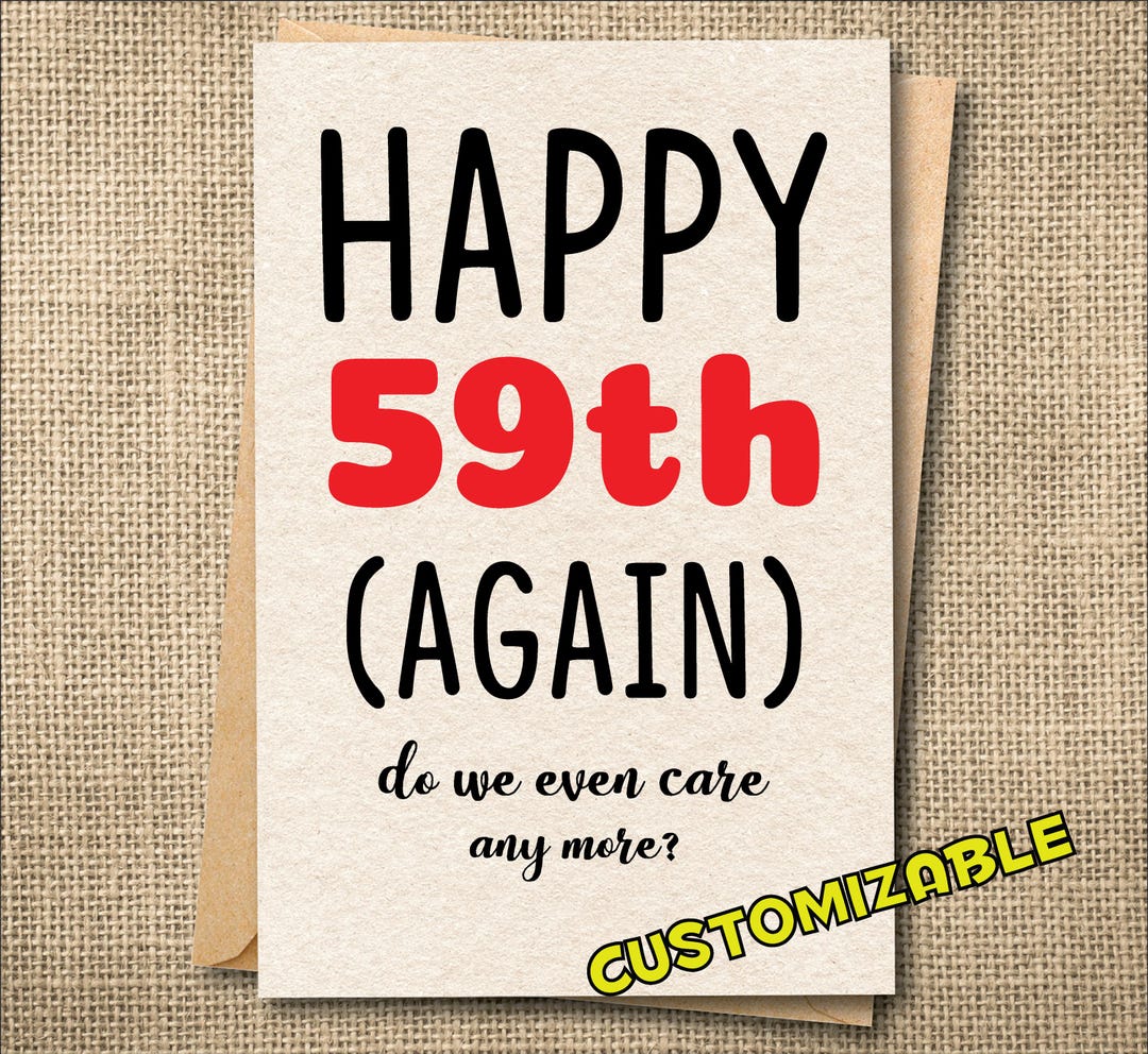 Funny 60th Birthday Card: Sarcastic Over the Hill Design - Etsy
