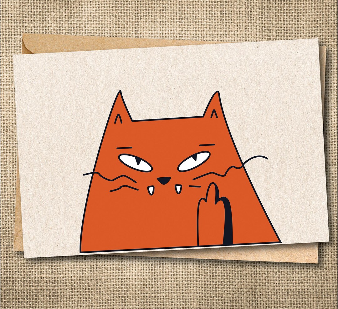 Funny Cat Card: Grumpy Cat Birthday, Anniversary, or Thank You - Etsy