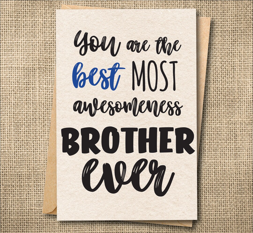 Funny Birthday Card for Brother, Handmade Snarky Card - Etsy