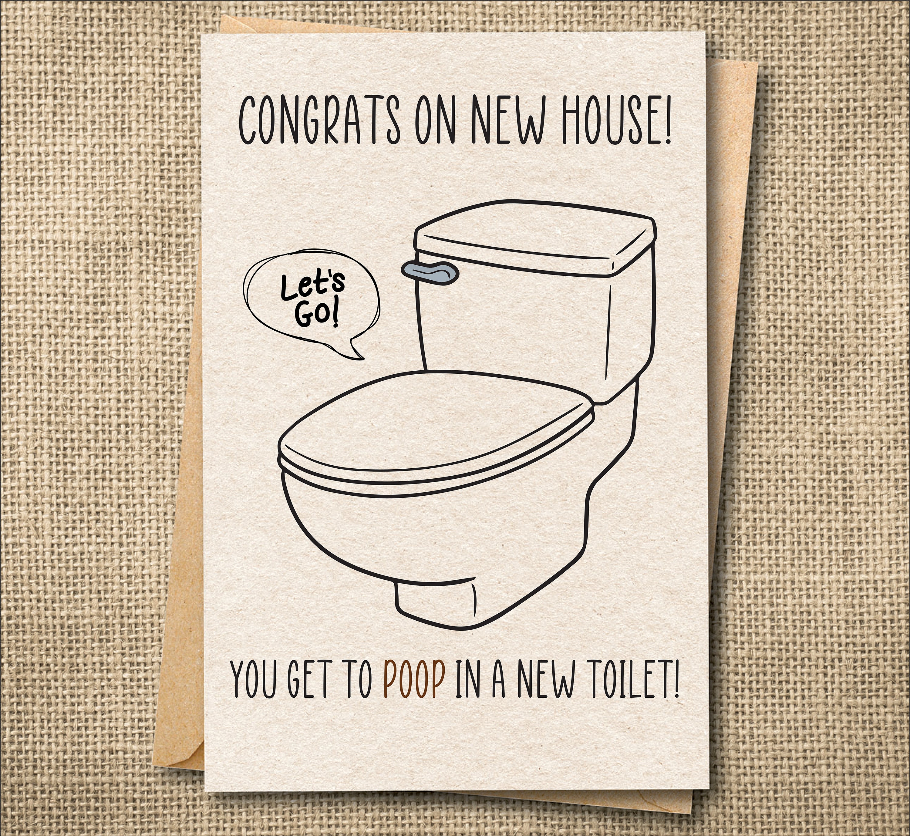 I Can't Wait to Poo in Your New Toilet Card New Home - Etsy