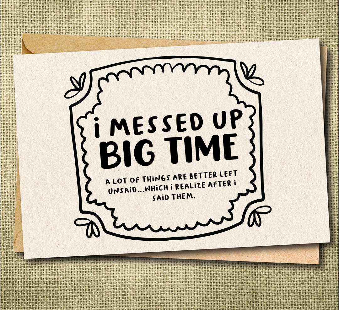 Apology Gift, Some Things Are Better Left Unsaid, Custom Apology Card ...