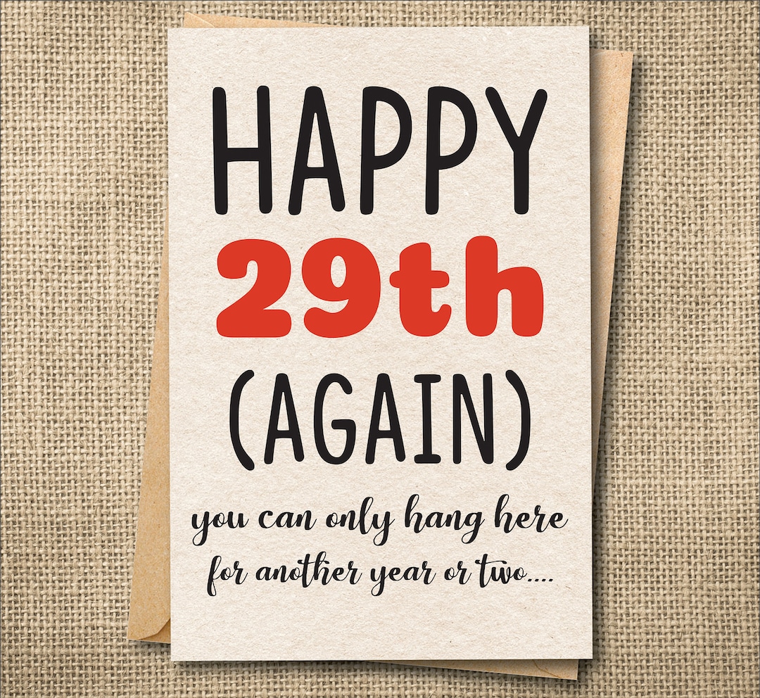 30th Birthday Card, Funny Birthday Card, 30th Birthday Gift, 29 Plus 1 ...
