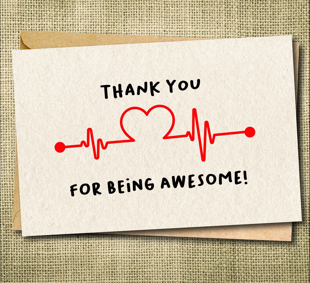 First Responder Thank You Card, Nurse Thank You Card, Doctor Thank You ...