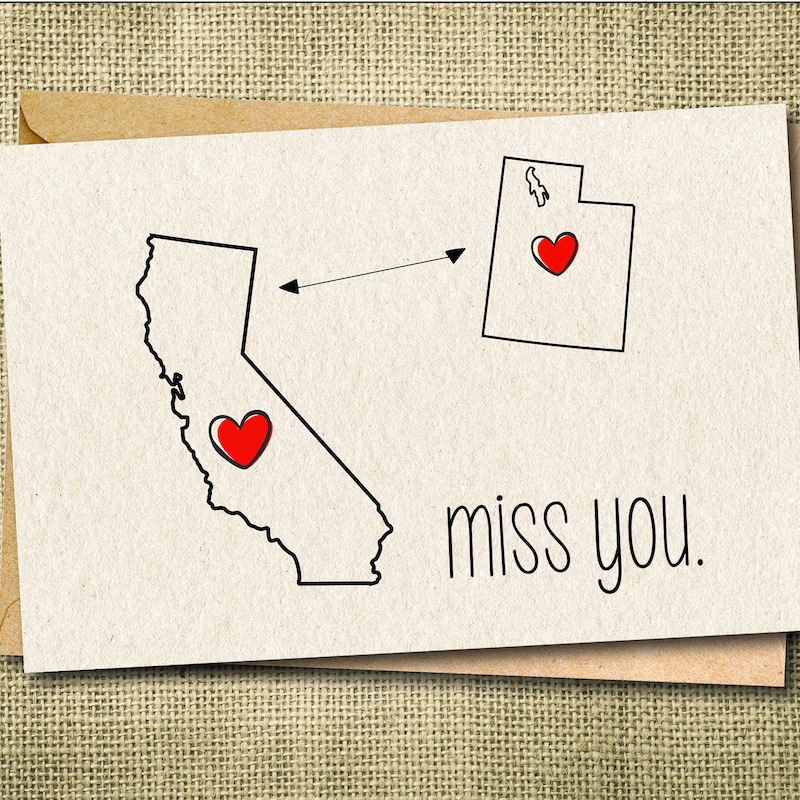 Miss You Cards - Etsy