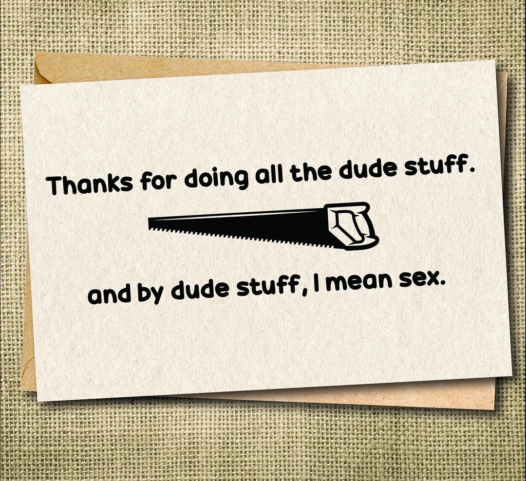 Funny 'dude Stuff' Thank You Card for Him - Etsy