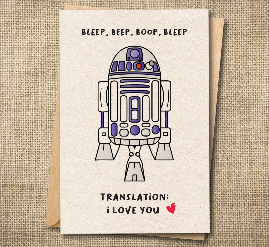 R2D2 Star Wars Anniversary Card - Cute Pew Pew Robot for Boyfriend ...