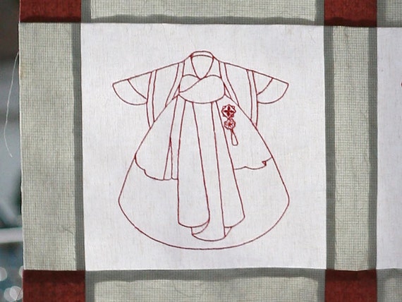 Redwork Oriental Embroidery Designs : Hanbok korean | Etsy