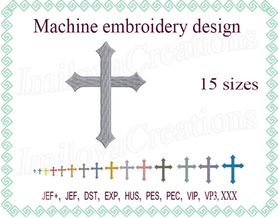 Cross embroidery design Cross machine embroidery design | Etsy