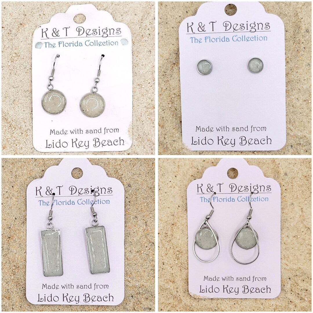 Lido Key Beach Sand Earrings - Florida Jewelry - Etsy