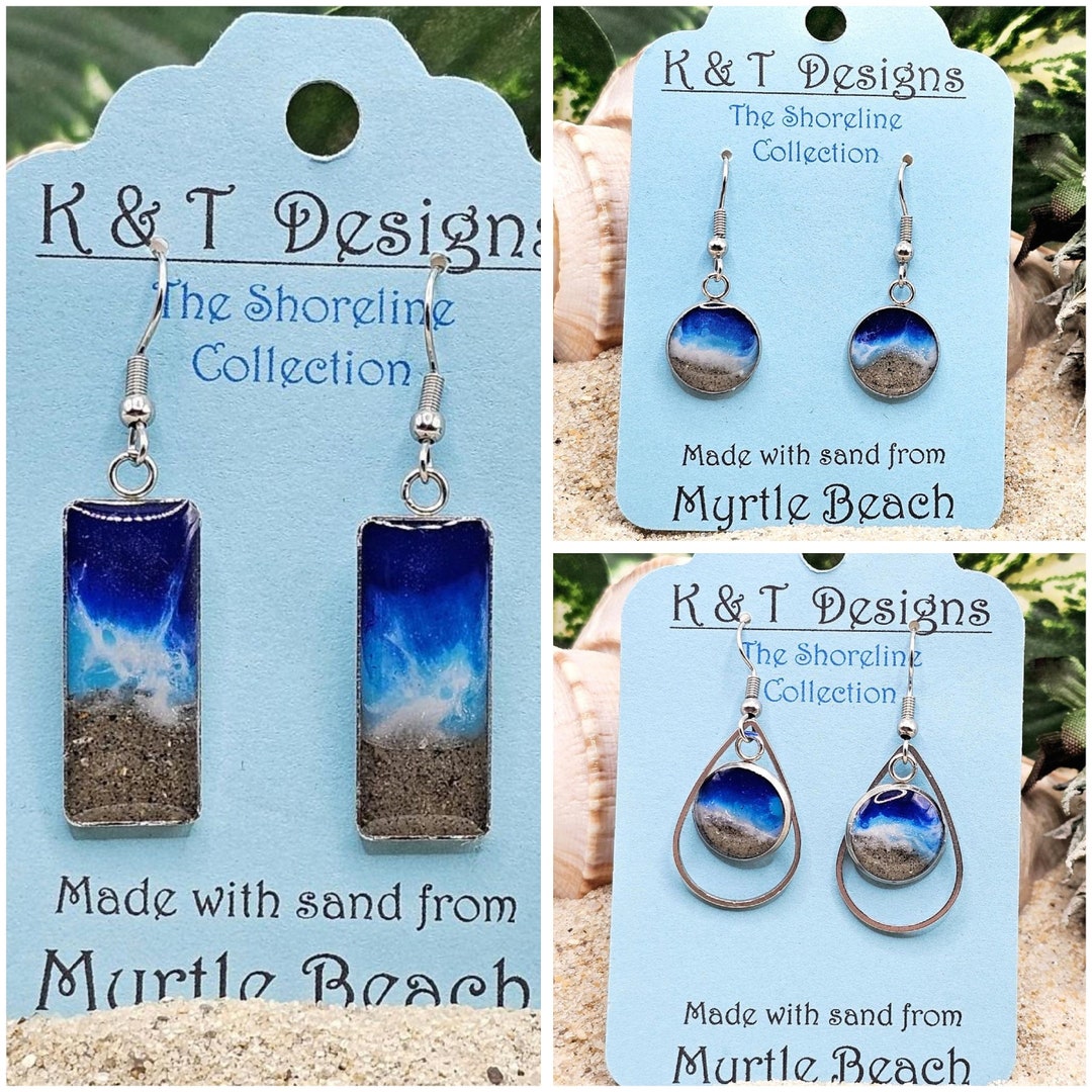 Myrtle Beach Sand Shoreline Earrings - South Carolina Jewelry - Etsy