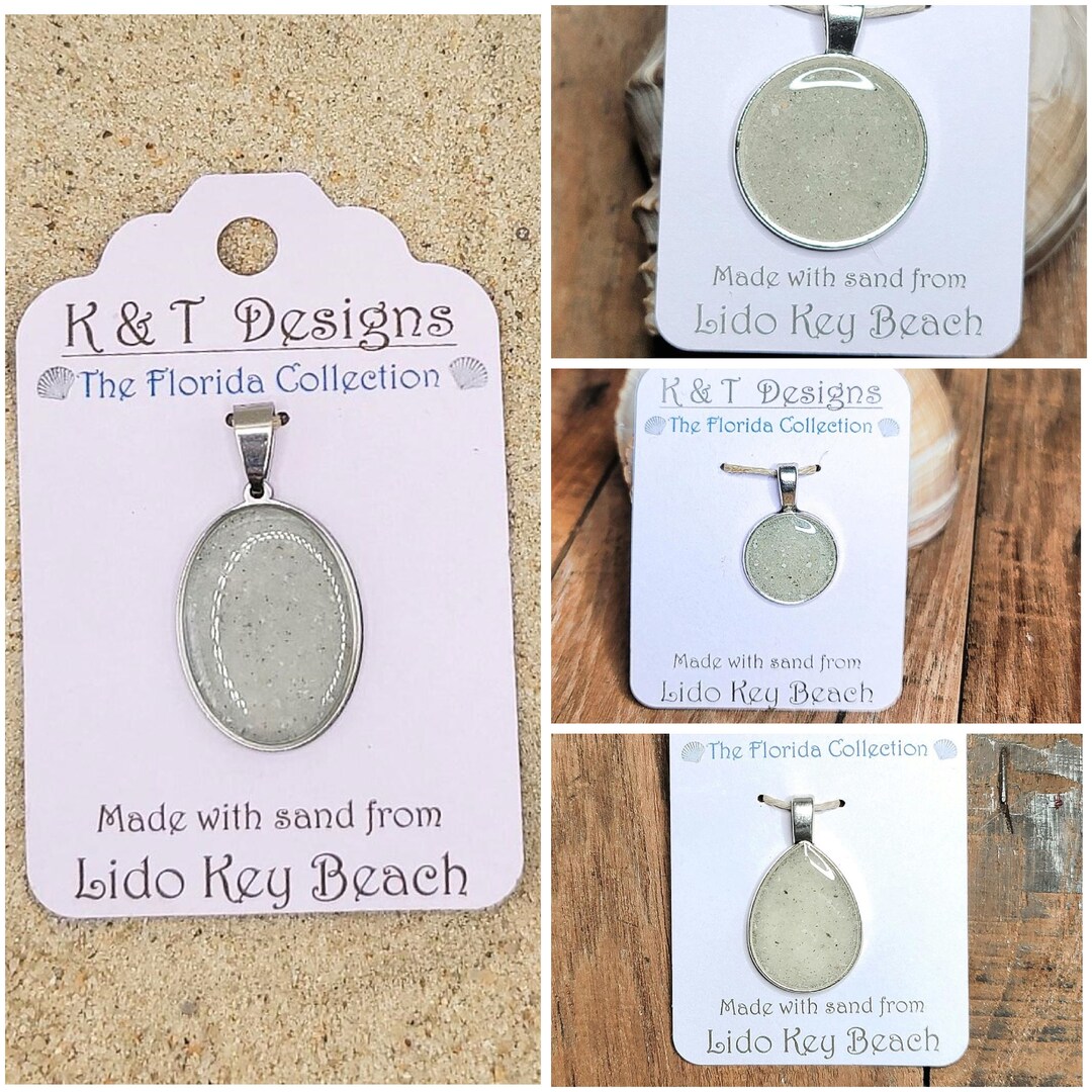 Lido Key Sand Pendants / Necklace - Florida Beach Jewelry - Etsy